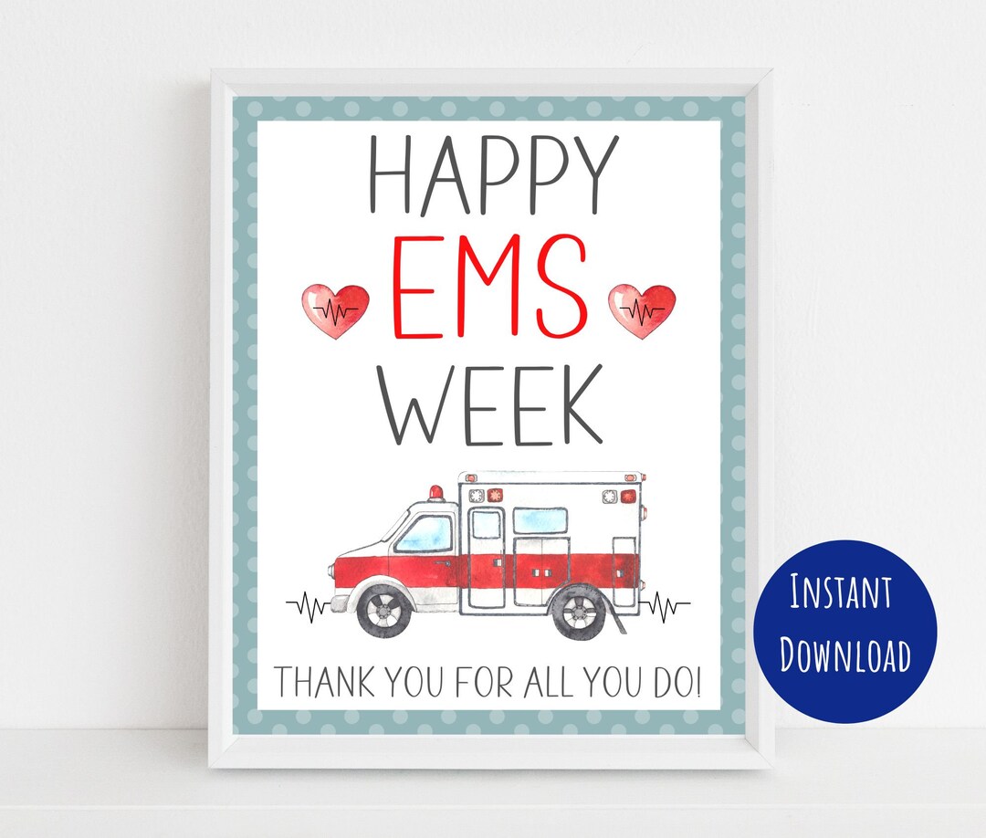 EMS Week Sign 8x10 Sign Happy Emergency Medical - Etsy