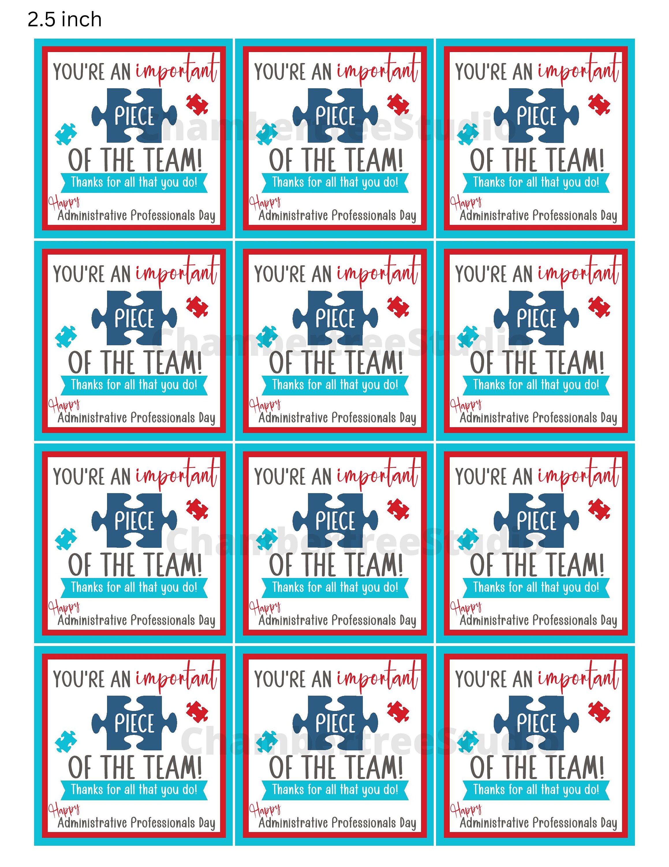 Administrative Professionals Day Gift Tag, Employee Appreciation ...