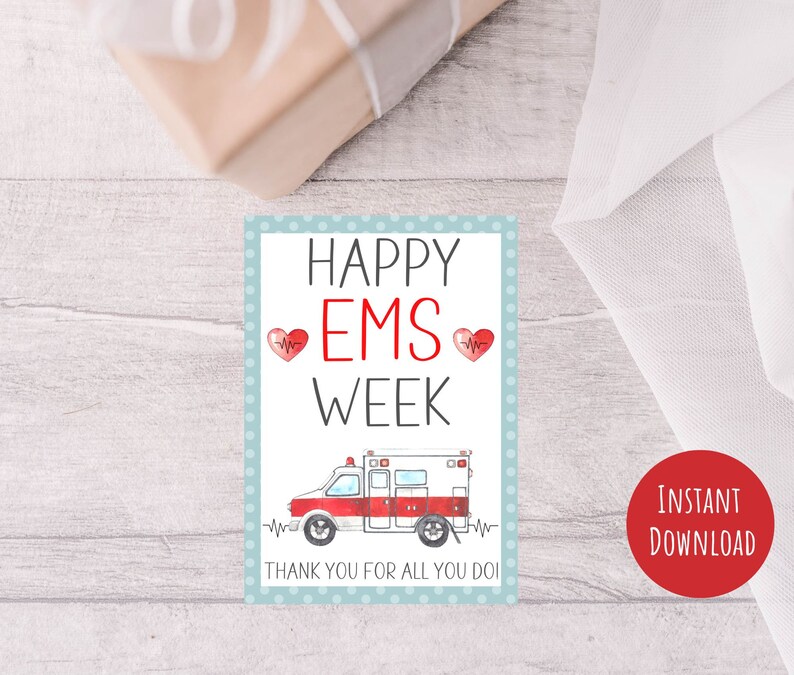 EMS Week Gift Tag, Happy Emergency Medical Services Week, EMT ...