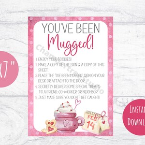You've Been Mugged, Valentine's Day Printable, Office Coworker Game ...