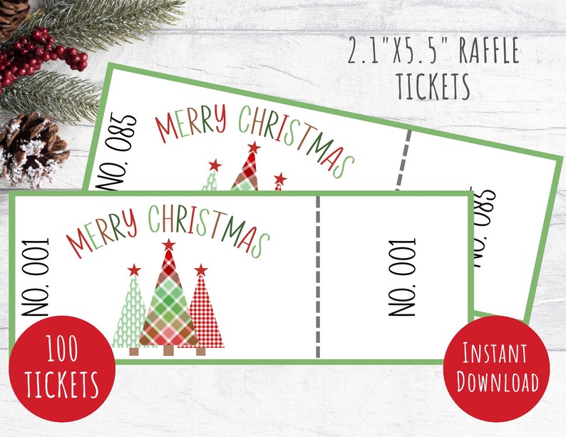 Christmas Raffle Tickets Christmas Coupons Charity Event - Etsy