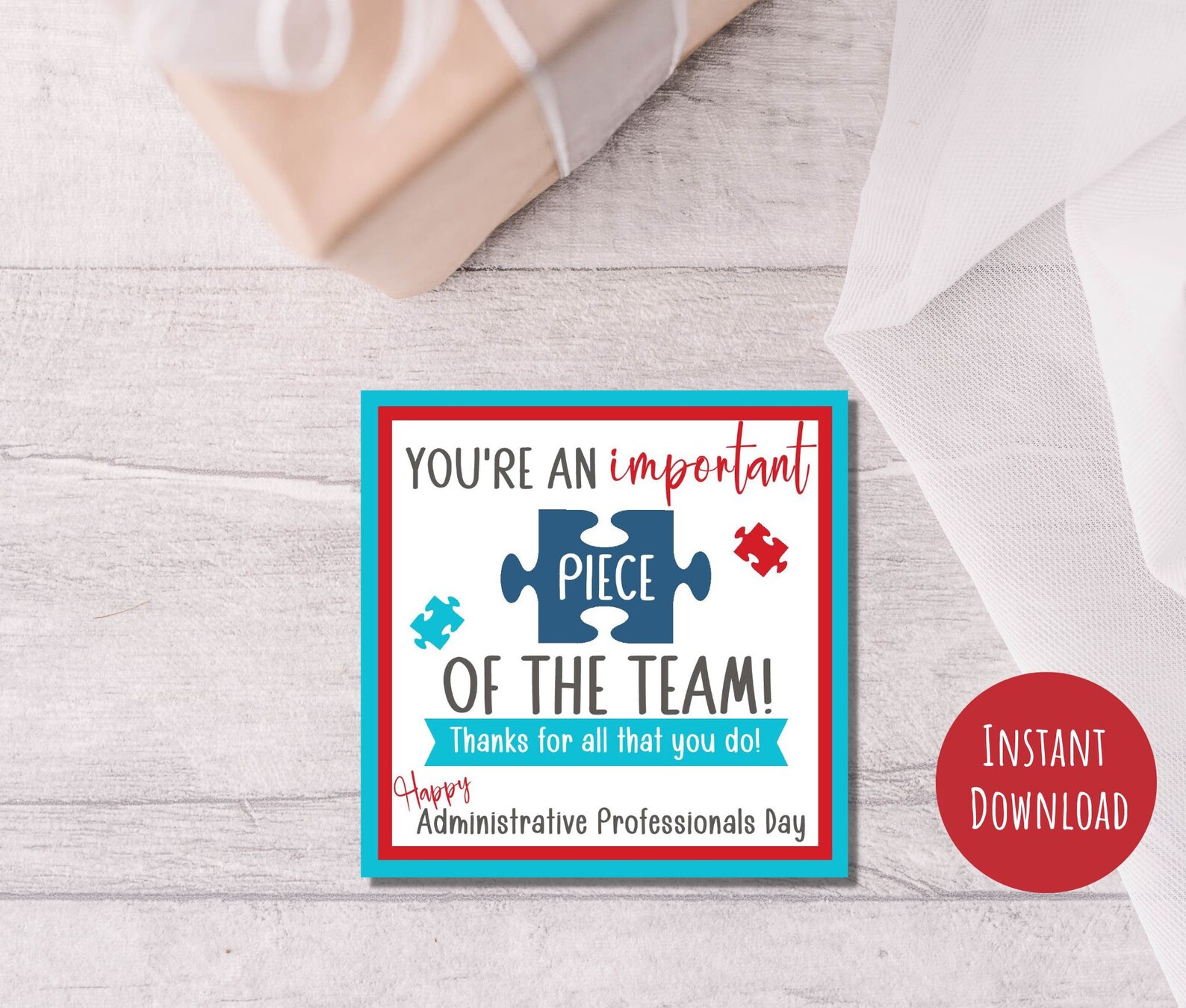 Administrative Professionals Day Gift Tag, Employee Appreciation ...