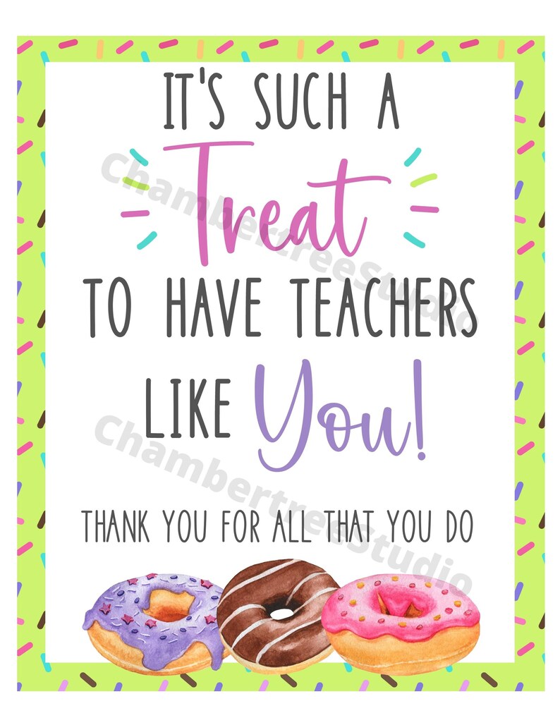 Teacher Appreciation Week Sign, Sweet Treat Sign for Teachers, Thank ...