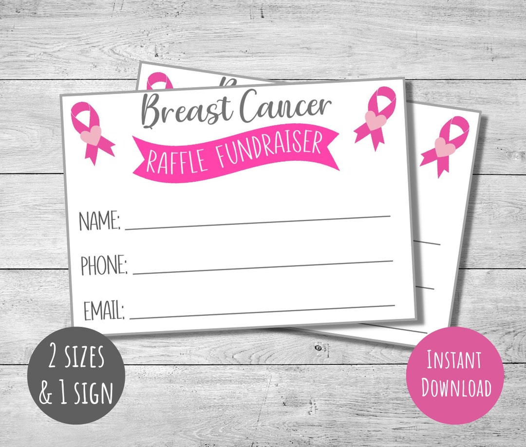 Breast Cancer Raffle Fundraiser Tickets Enter to Win Door - Etsy