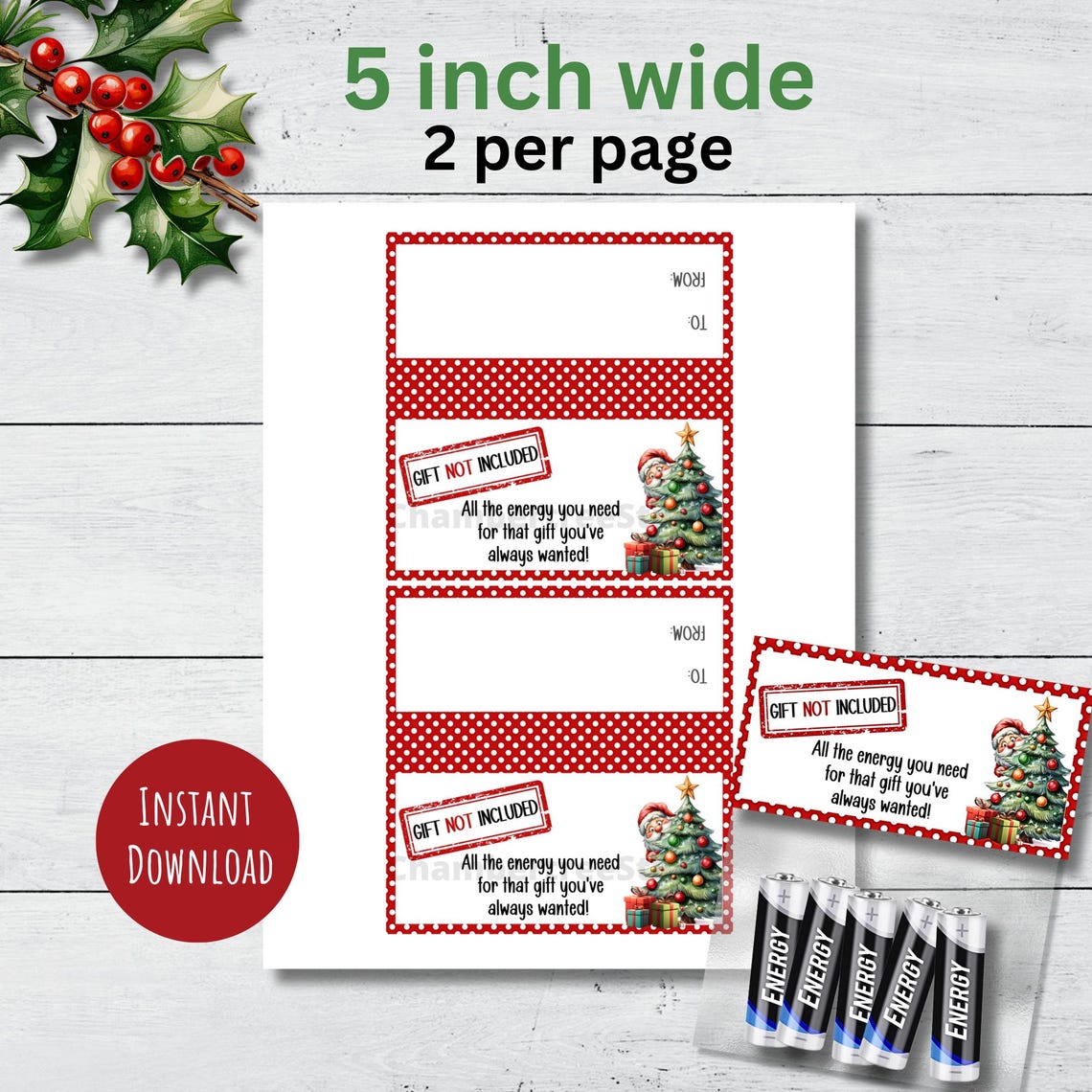 Gift Not Included Gift Tag, White Elephant Gift Tag, Fun Christmas Gag ...