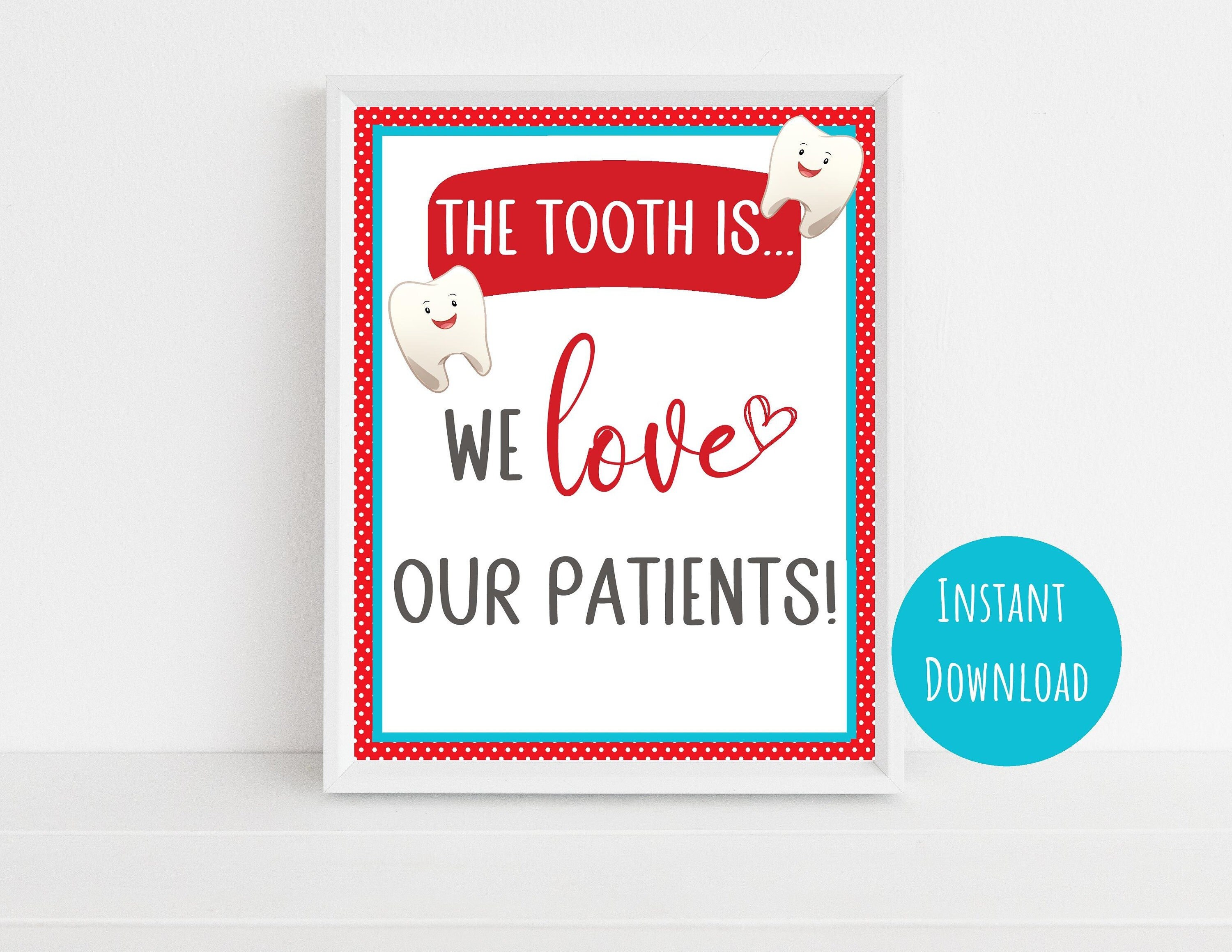 Dental Patient Appreciation Sign Printable Valentine's - Etsy