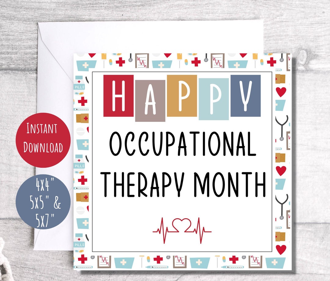 Occupational Therapy Month Card, Printable Thank You for Occupational ...