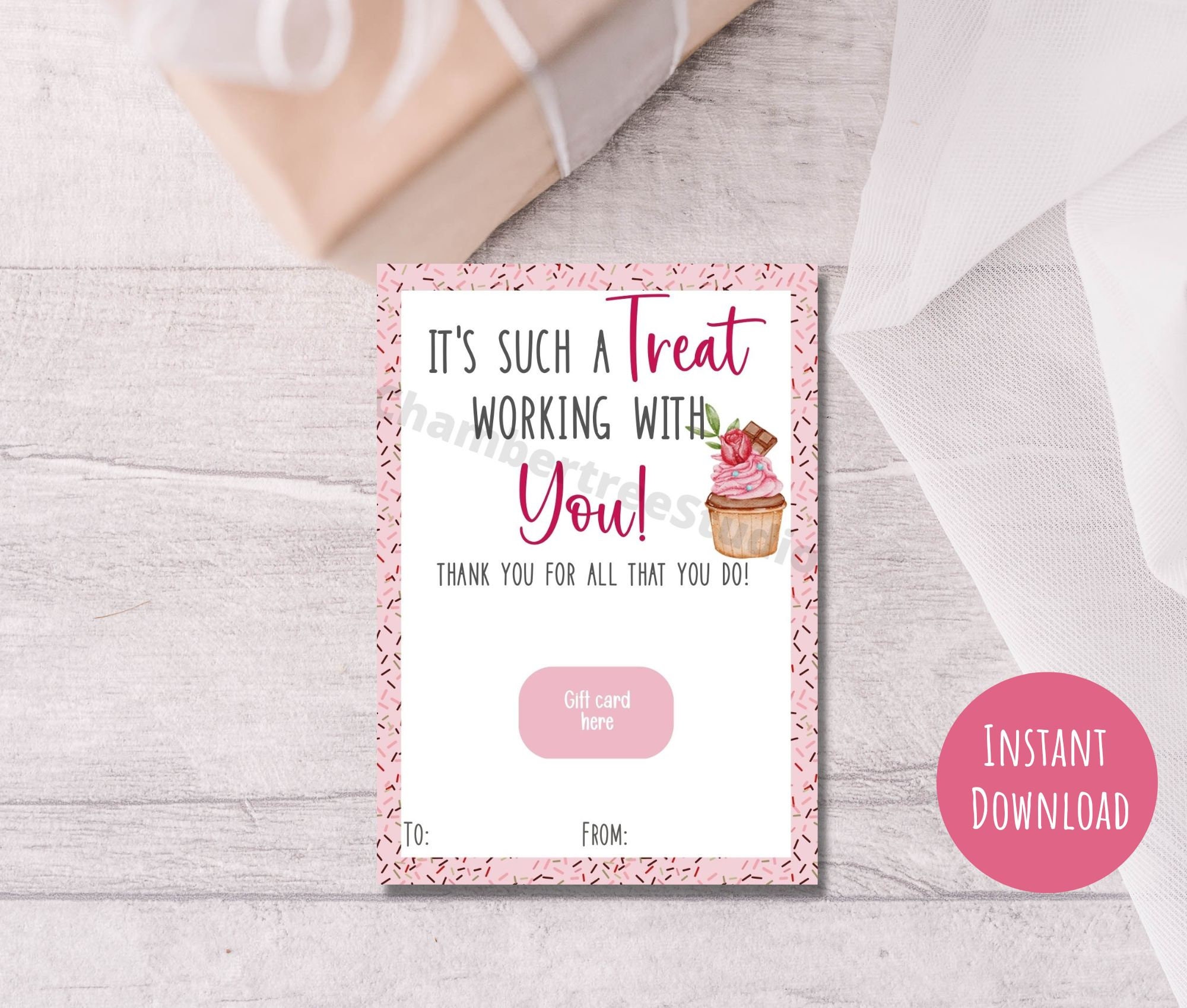 Thank You Gift Card Holder, Administrative Professionals Day, Employee ...