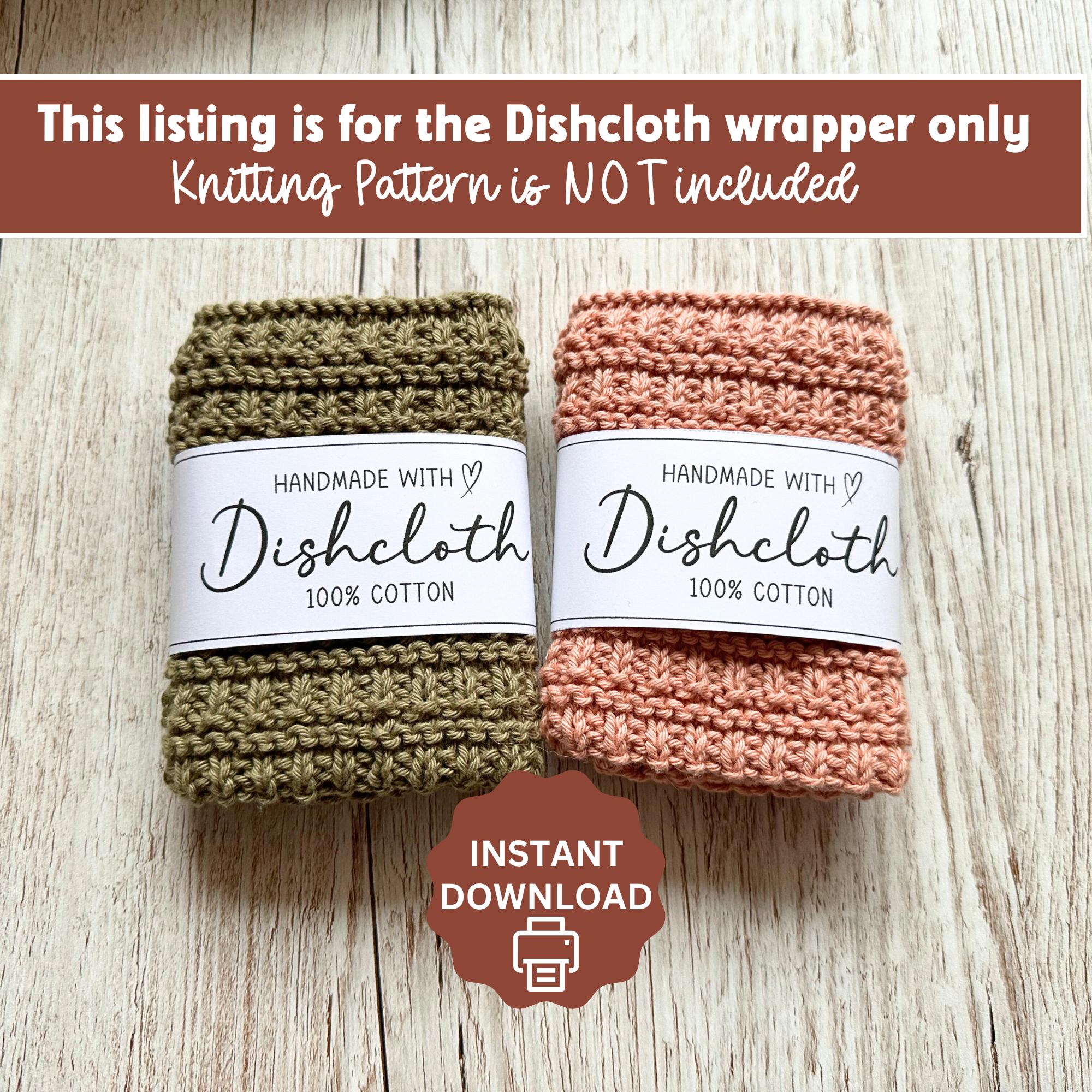 Dishcloth Wrapper Label, Crochet or Knitted Dishcloths, Printable ...