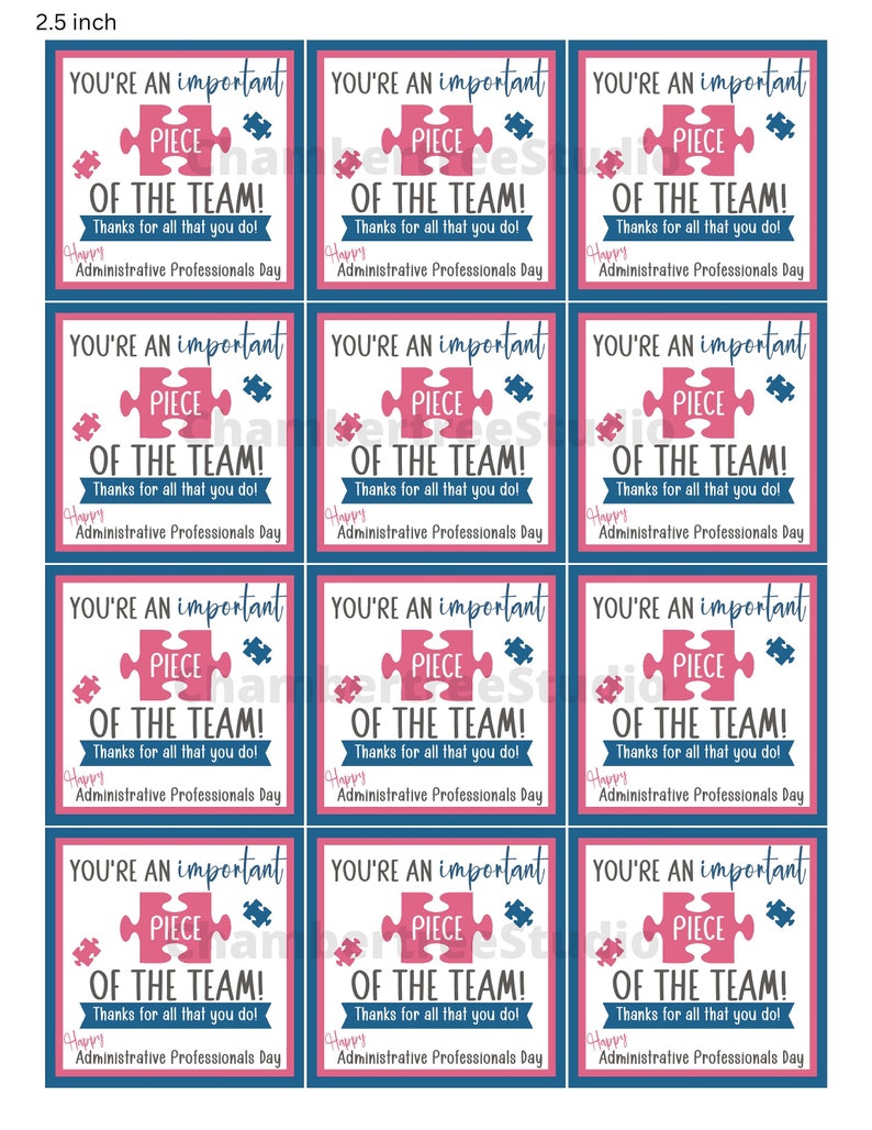 Administrative Professionals Day Gift Tag, Employee Appreciation ...