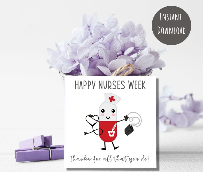 Funny Nurse Week Appreciation Card, 3 Sizes, Happy Nurses Week ...