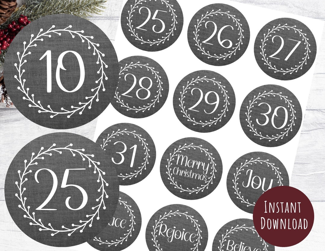 Advent Calendar Numbers 2 Circles DIY Advent Calendar - Etsy