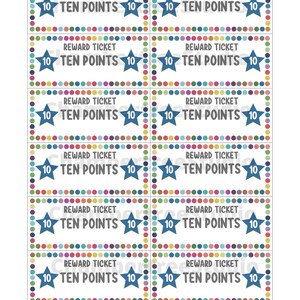 Kids Reward Tickets, Positive Behavior Points, Kids Reward System ...