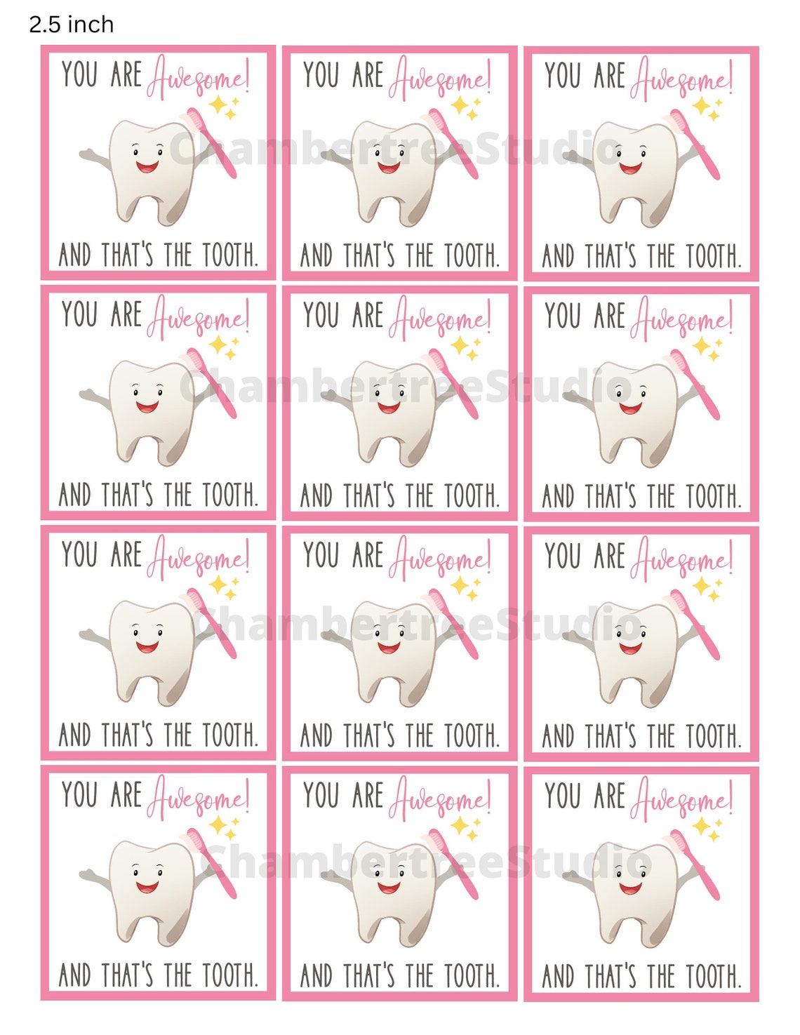 Dental Assistant Week Appreciation Tags, 2.5, 3.5 & 4 Tags, Dental ...