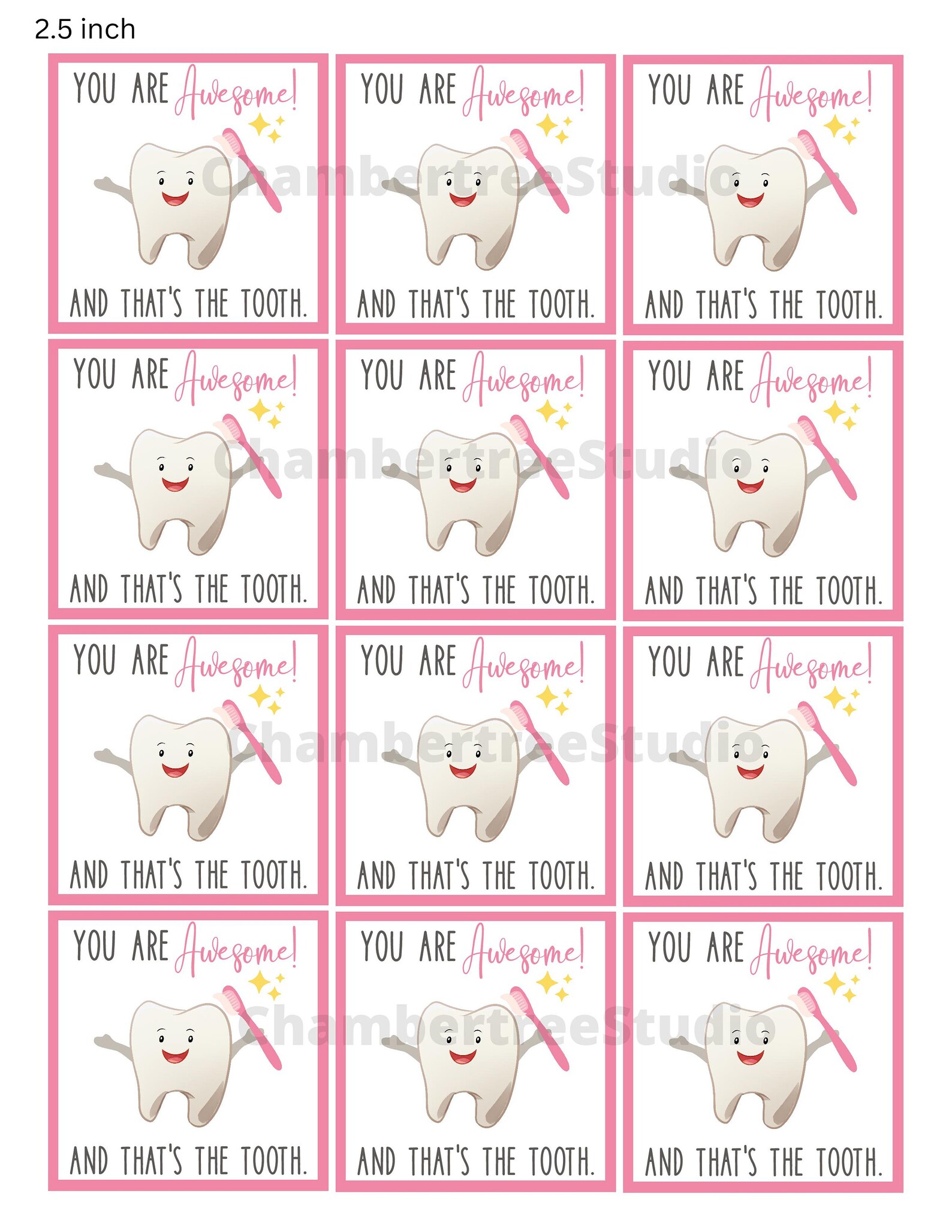 Dental Assistant Week Appreciation Tags, 2.5, 3.5 & 4 Tags, Dental ...