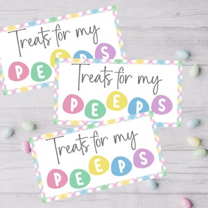 Treats for My Peeps Bag Topper, Display Card, Printable Box Front ...