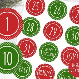 Advent Calendar Numbers, 2" Size, DIY Advent Calendar Kit, Printable ...