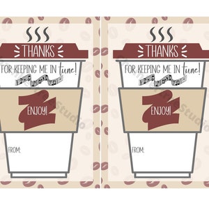 Music Teacher Appreciation Gift Card Holder, End of School Year, Coffee ...