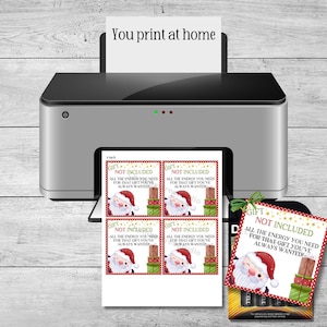 Gift Not Included Tag, White Elephant Gift Tag, Fun Christmas Gag Gift ...