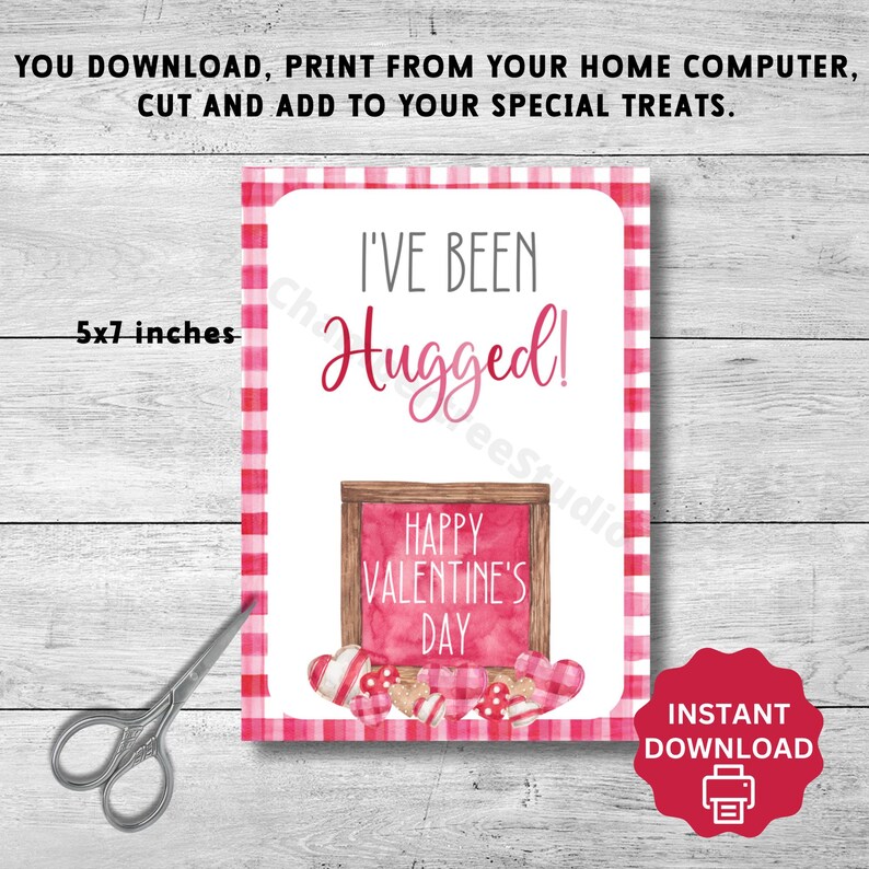 Valentine's Day Coworker Game Printable, You've Been Hugged, Printable ...