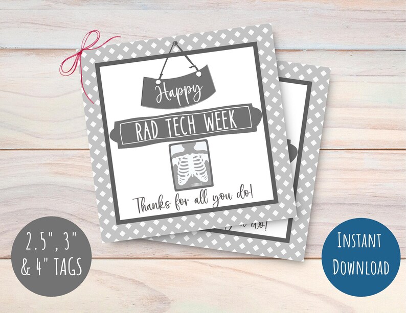 Rad Tech Week Gift Tag Radiology Technician Appreciation - Etsy
