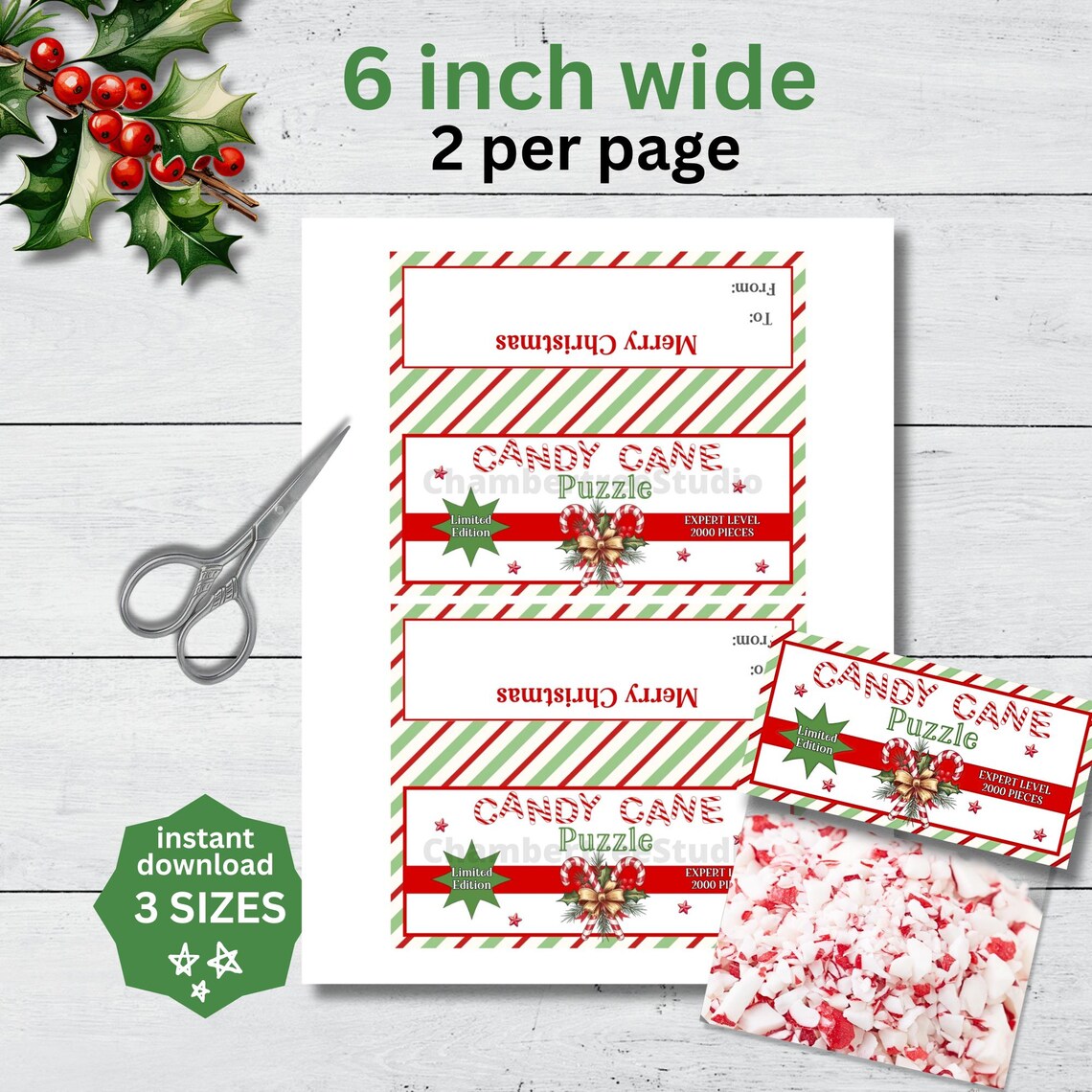 Christmas Candy Cane Puzzle, White Elephant Fun Christmas Gag Gift ...