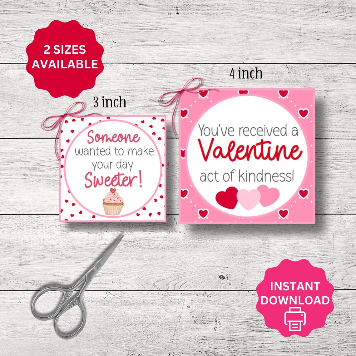 Valentine’s Day Random Acts of Kindness Tags | Spread Love Gift Tags ...