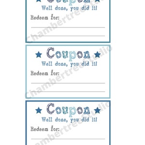 Kids Reward Coupon Cards, Kids Good Behavior Card, Printable Redeem ...