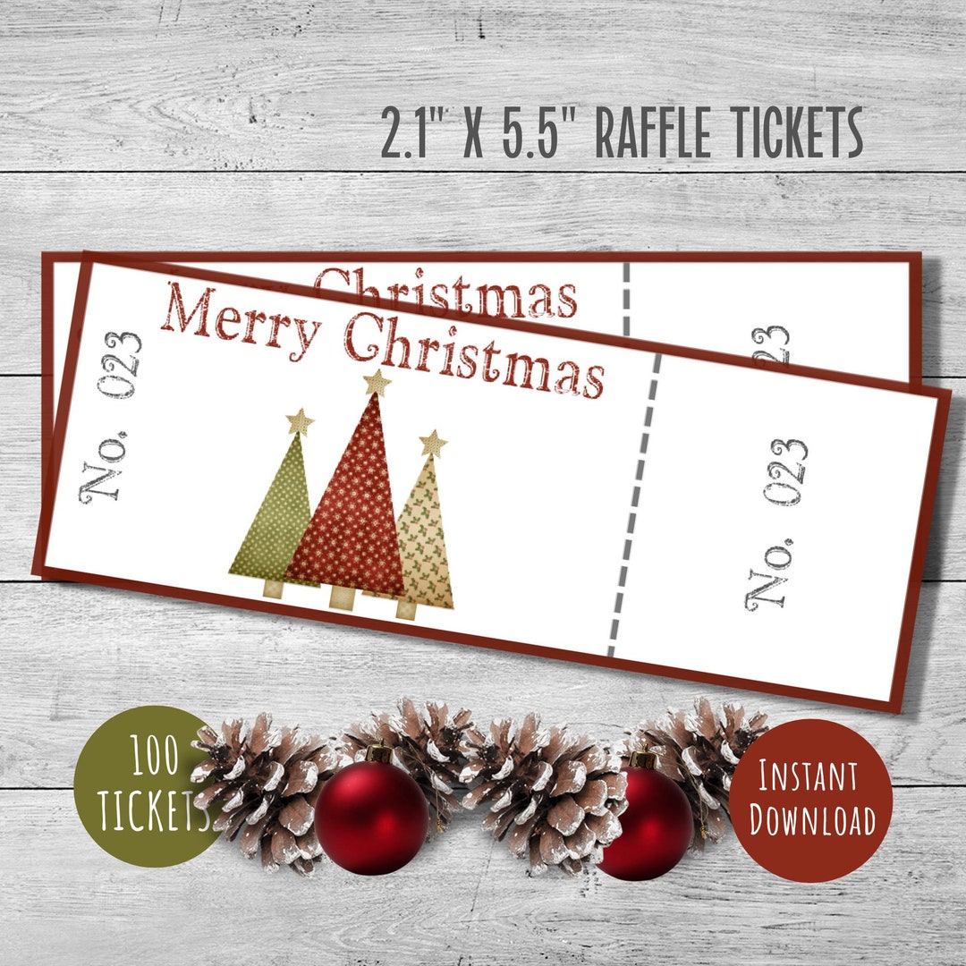 Christmas Raffle Tickets, School Fundraiser, Charity Event, Christmas ...