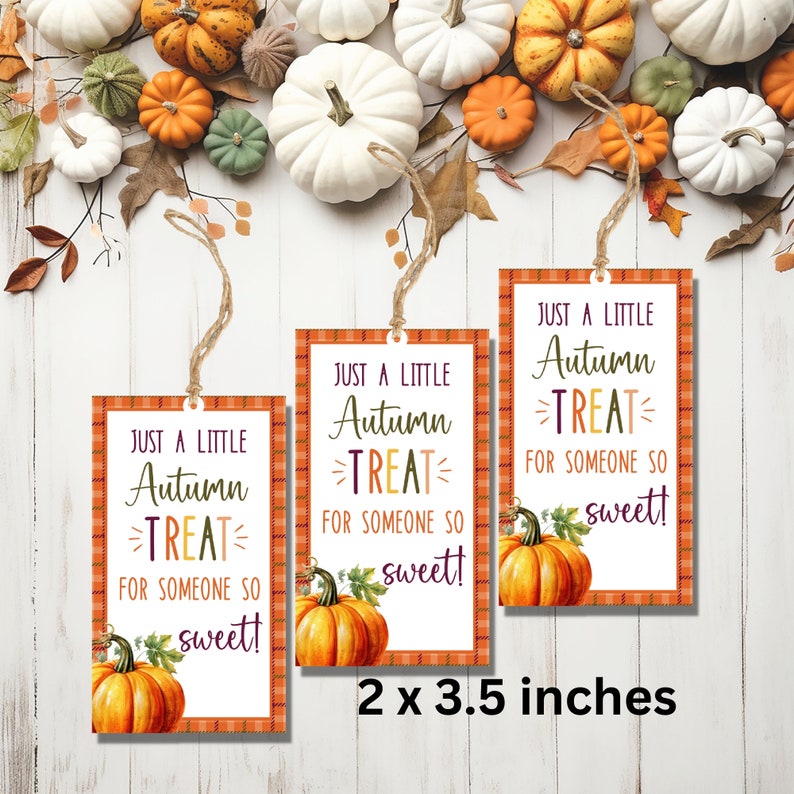 Autumn Sweet Treats Gift Tag, Two Sizes, Cookie Tag, Printable Autumn ...