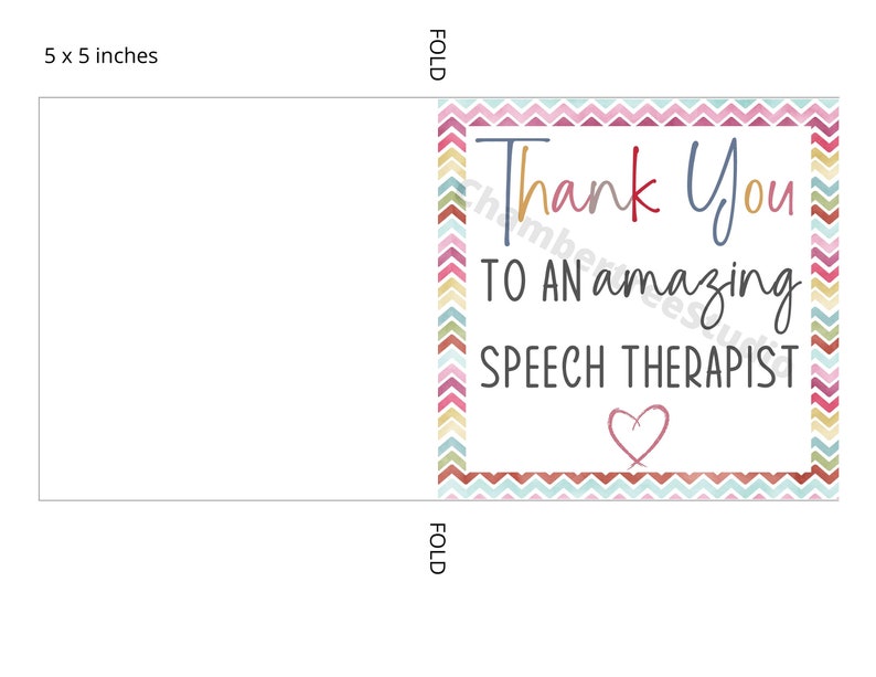 Speech Therapist Thank You Card, Printable Appreciation Card for Speech ...