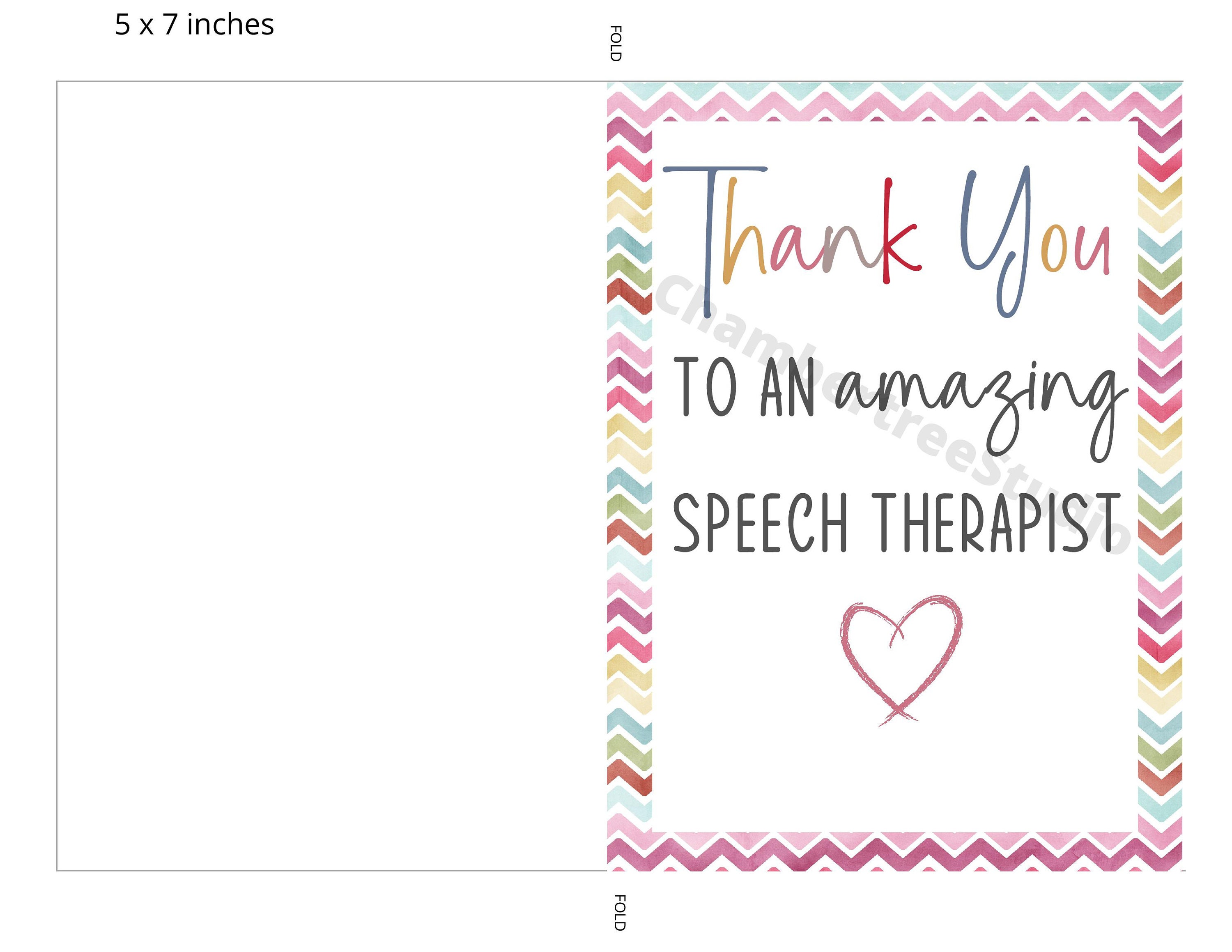 Speech Therapist Thank You Card, Printable Appreciation Card for Speech ...