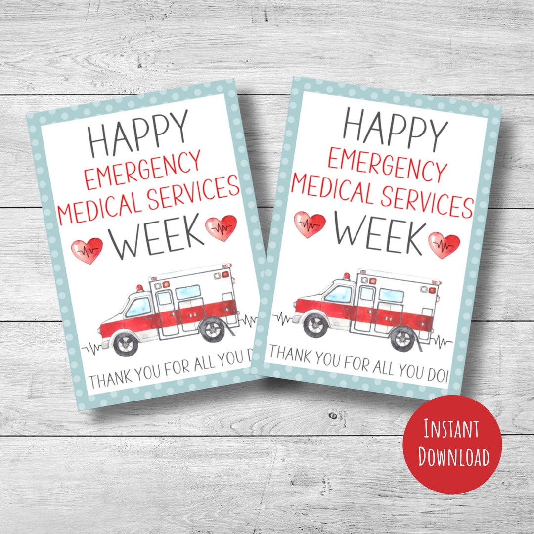 EMS Week Gift Tag, Emergency Medical Services Week, EMT Appreciation ...