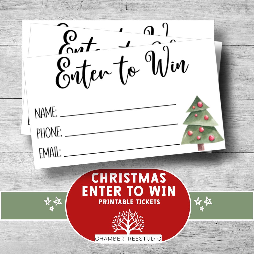 Holiday Door Prize Entry Tickets – Printable 2x3.5" Cards – School ...