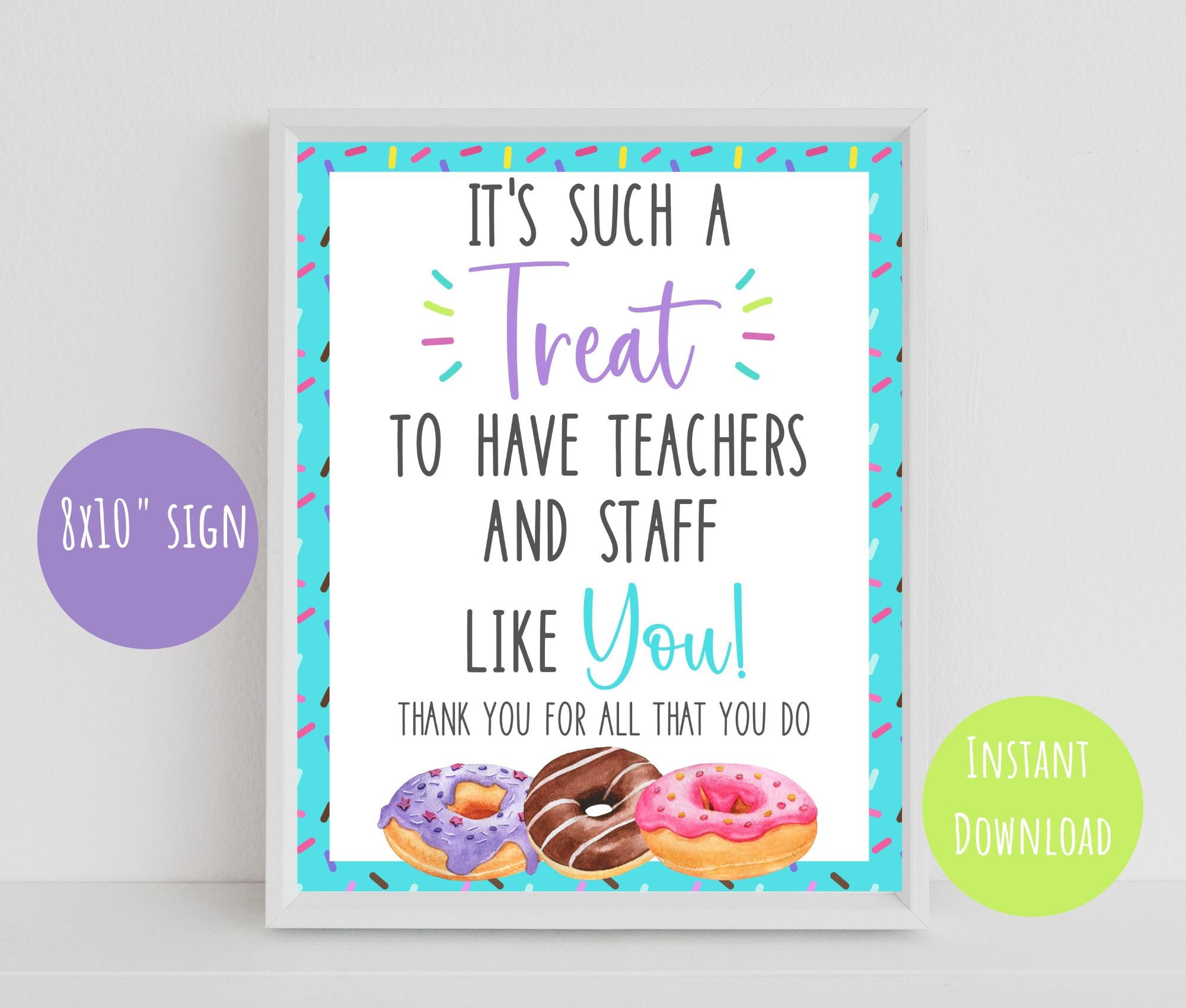 Teacher Appreciation Week Sign, Sweet Treat Sign for Teachers, Thank ...