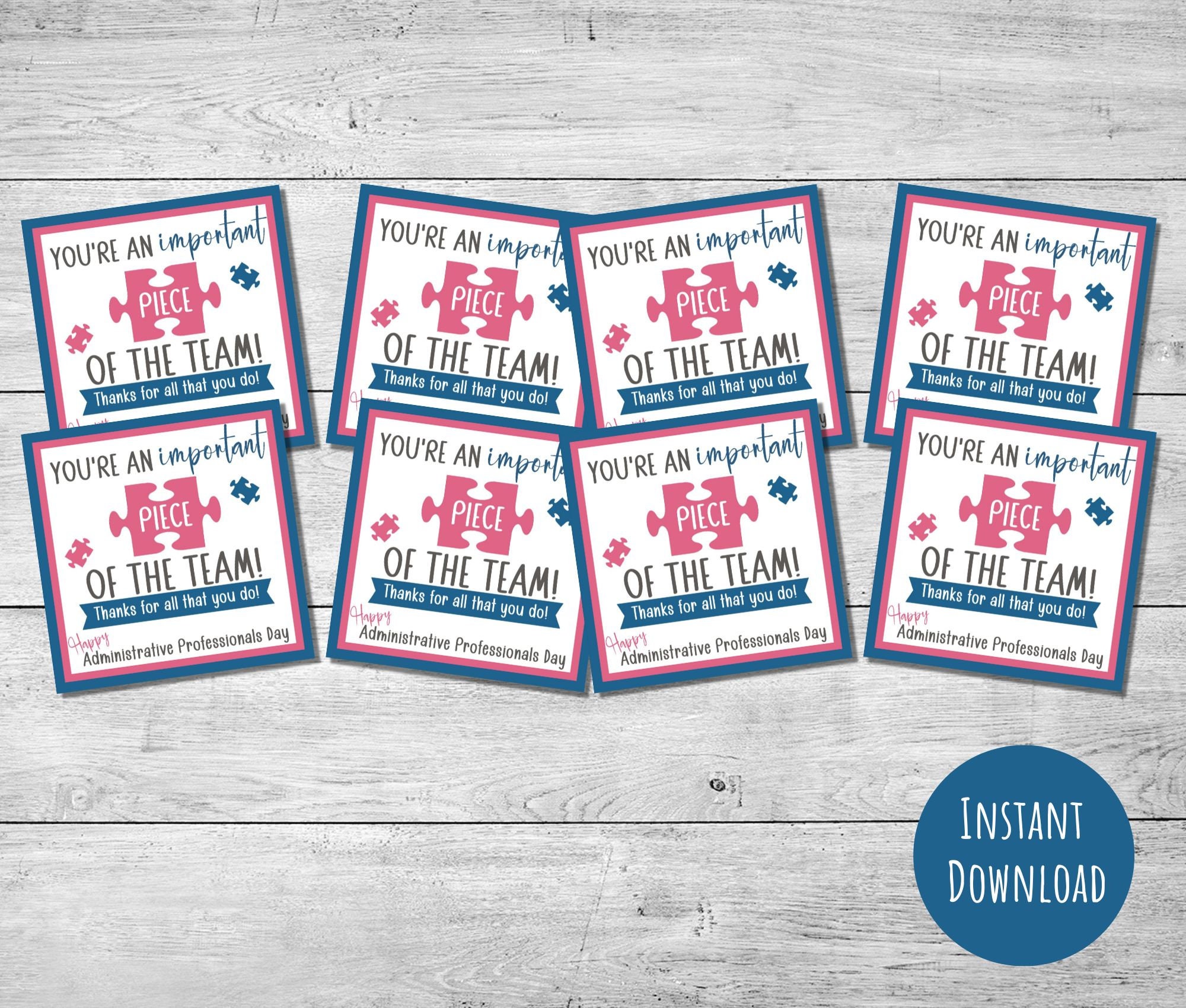 Administrative Professionals Day Gift Tag, Employee Appreciation ...