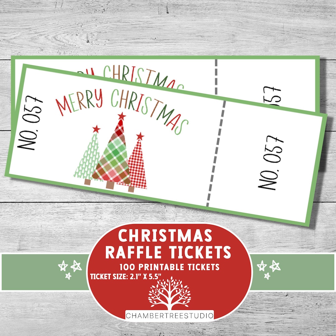Christmas Raffle Tickets, Christmas Coupons, Charity Event, School ...