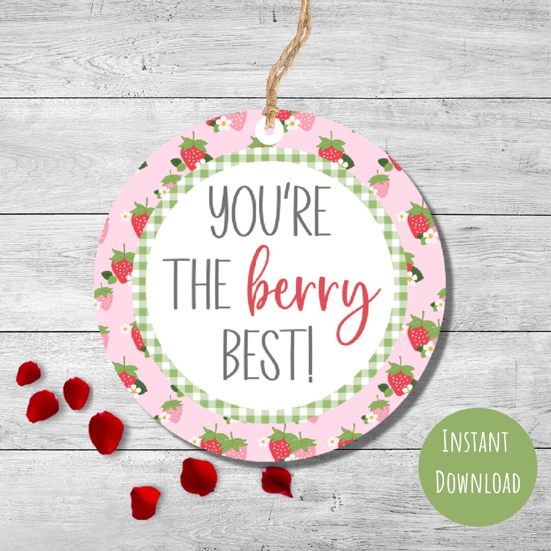 Teacher Appreciation Cookie Tags, 2, 2.5 & 3, You're the Berry Best ...