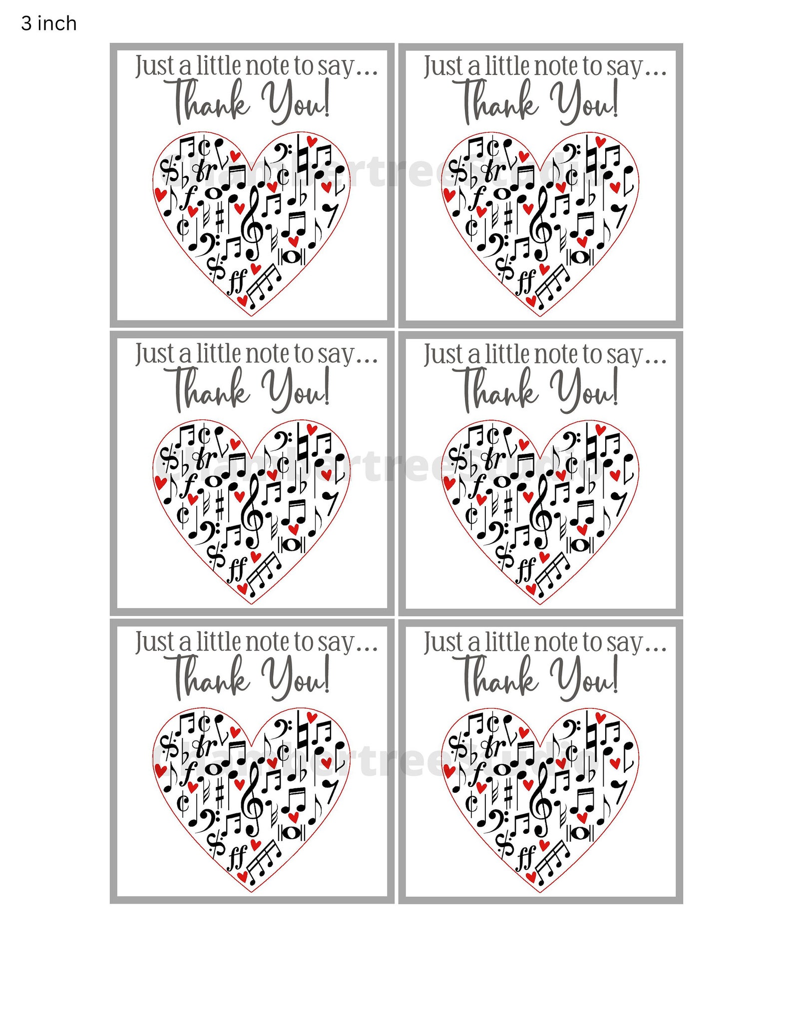 Music Teacher Appreciation Gift Tag, Printable Thank You Gift Tag ...