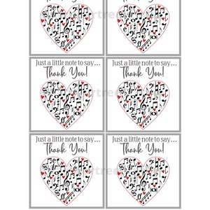 Music Teacher Appreciation Gift Tag, Printable Thank You Gift Tag ...