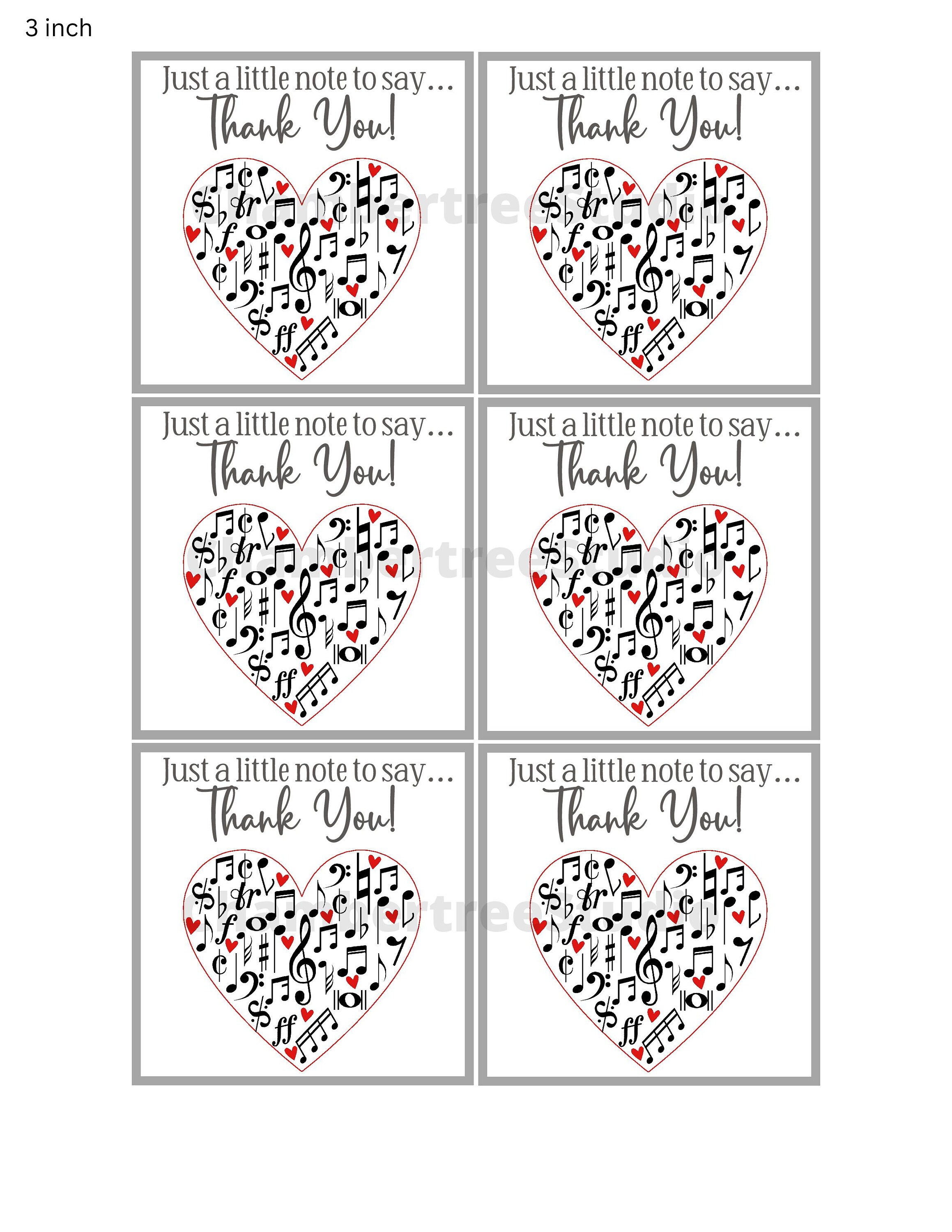 Music Teacher Appreciation Gift Tag, Printable Thank You Gift Tag ...