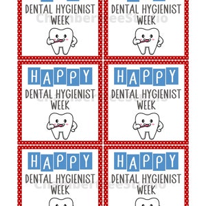 Dental Hygienist Week Gift Tag, Printable Appreciation Tags, 2.5", 3 ...
