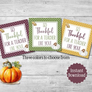 Thanksgiving Teacher Appreciation Gift Tag, 2.5 and 3.5 Sizes ...