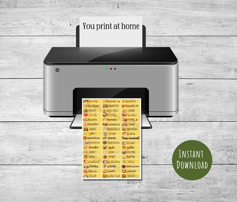 Autumn Fall Junk Journal Words, Thanksgiving Words, Printable Word ...