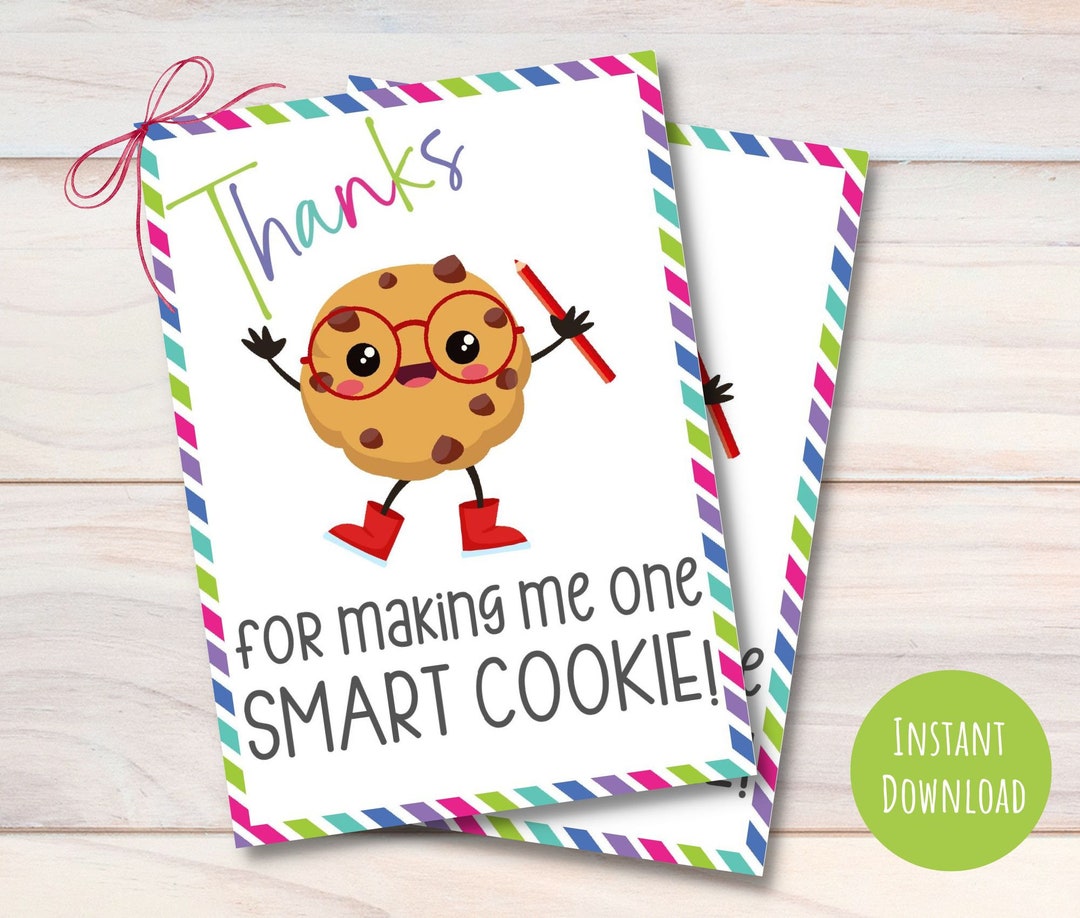 Teacher Appreciation Week Gift Tag, Smart Cookie Tags, Printable School ...