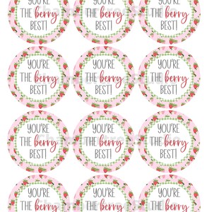 Teacher Appreciation Cookie Tags, 2, 2.5 & 3, You're the Berry Best ...