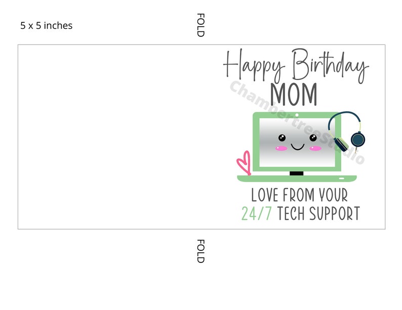 Funny Birthday Card for Mom, Happy Birthday Mom, Humorous Tech Support ...