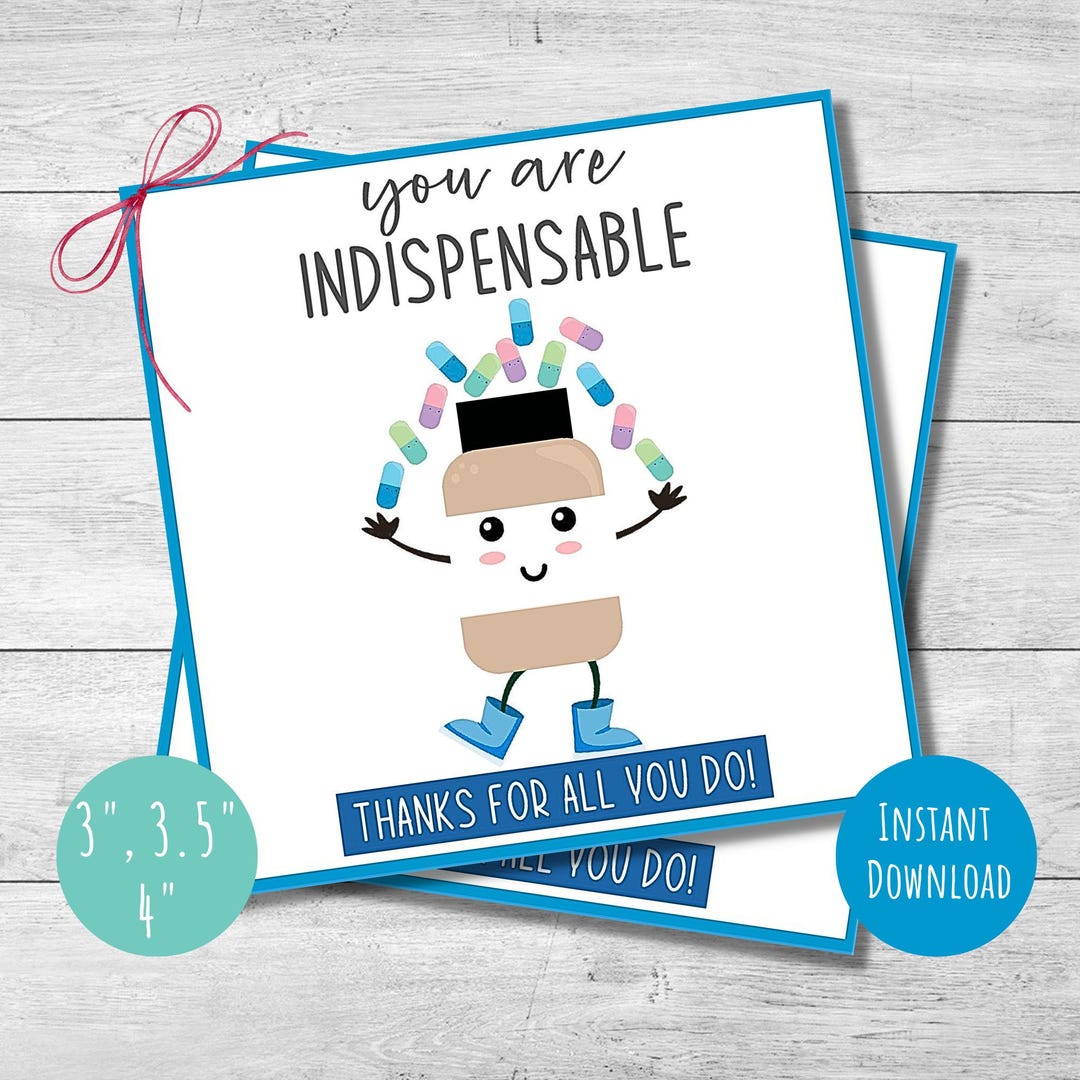 Pharmacy Week Gift Tag, Pharmacist Day, Funny Medical Tags, Thank You ...