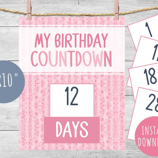 Birthday Countdown Calendar for Kids - Etsy