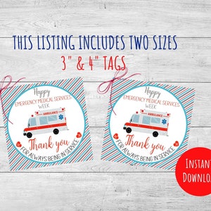 EMS Week Gift Tag, Happy Emergency Medical Services Week, First ...